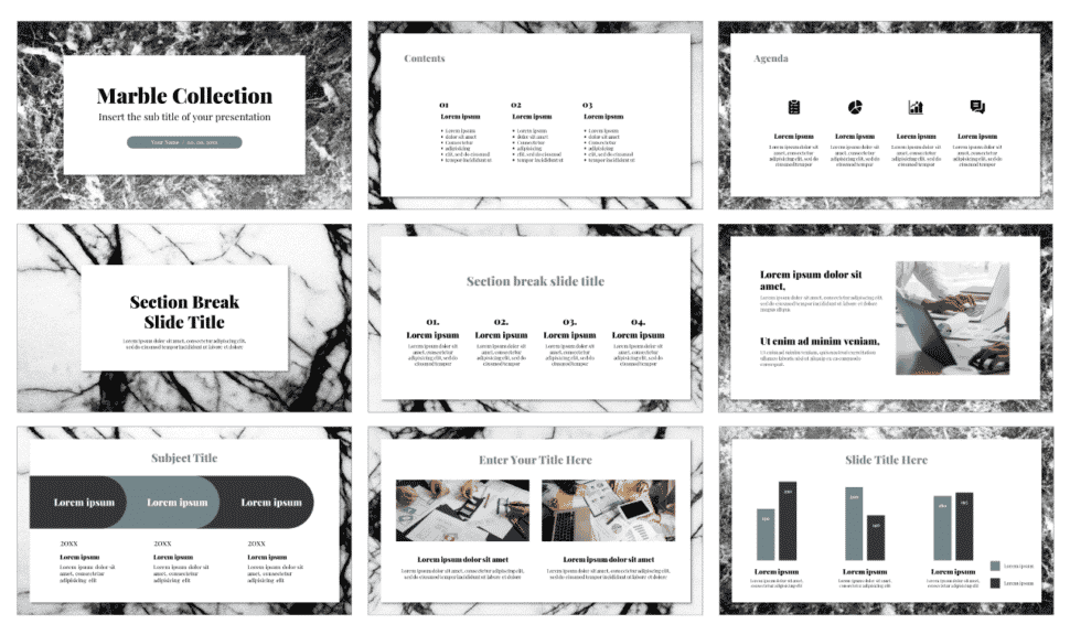 Marble Collection Free Presentation Template