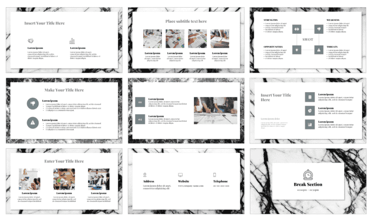 Marble Collection Free Presentation Template