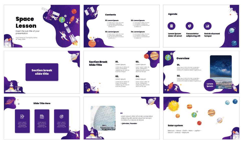 Space Lesson Free Presentation Template
