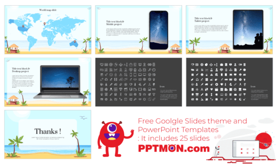 Summer Beach Vacation Free Google Slides Theme PowerPoint Template