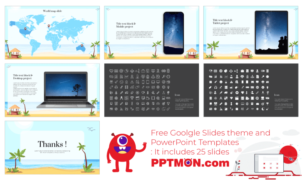 Summer Beach Vacation Free Google Slides Theme PowerPoint Template