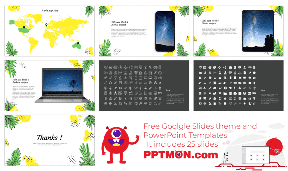 Tropical leaves Free Google Slides Theme PowerPoint Template