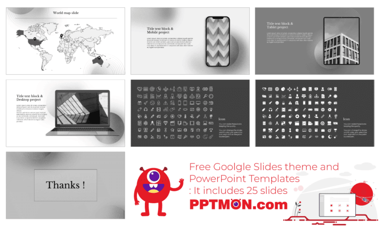 Black White Gradient Free Google Slides and PowerPoint Template