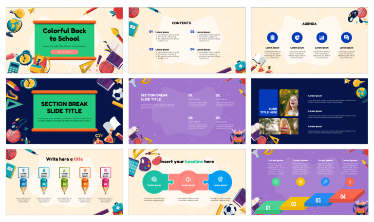 Colorful Back to School Free Google Slides PowerPoint Template