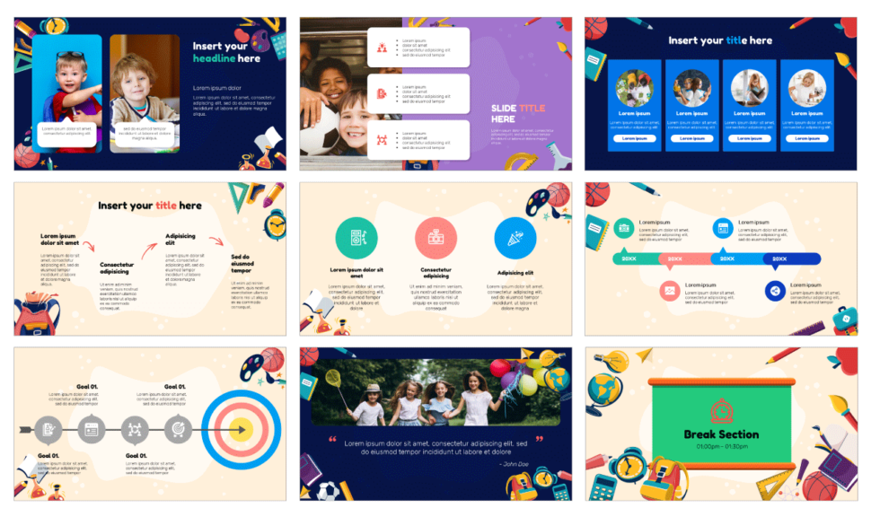 Colorful Back to School Free Google Slides PowerPoint Template