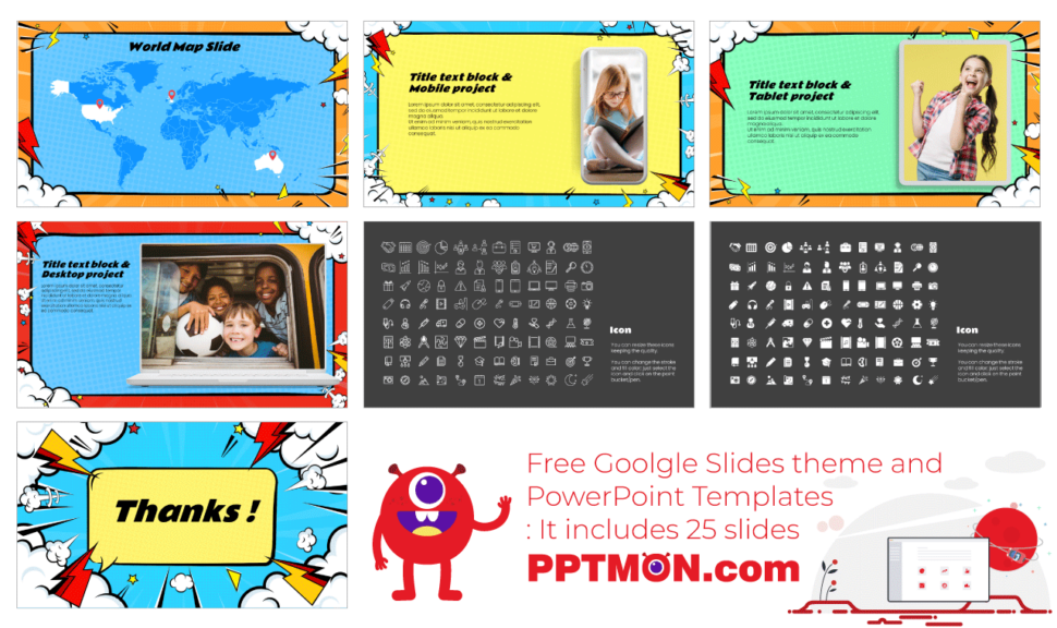 Pop Art Comic Book Free Google Slides and PowerPoint Template