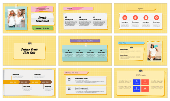 Simple Index Card Free Google Slides PowerPoint Template