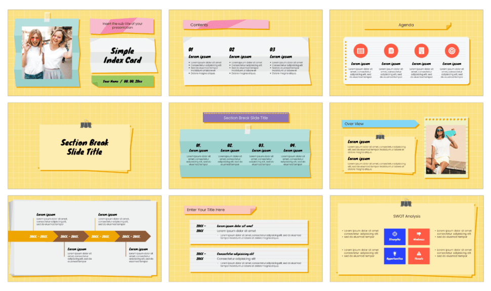 Simple Index Card Free Google Slides PowerPoint Template