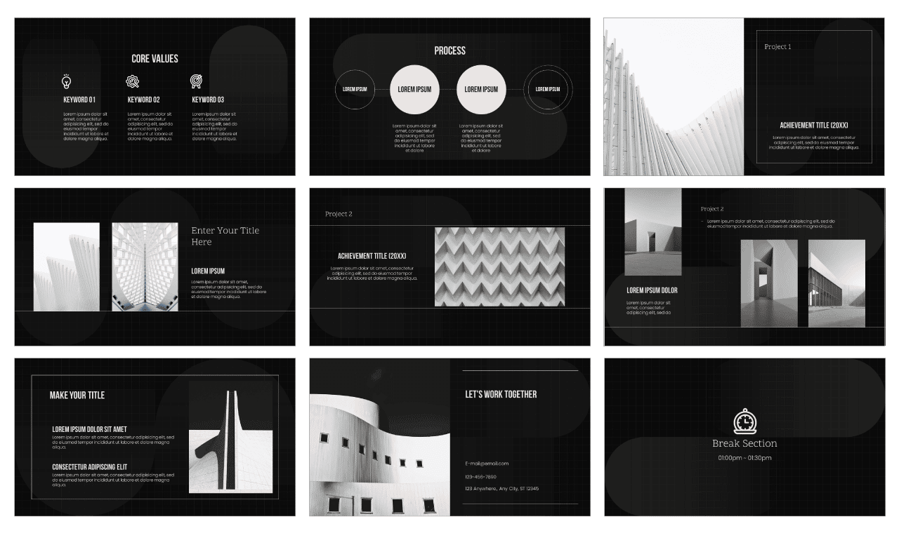 Architecture Portfolio Free Google Slides PowerPoint Template