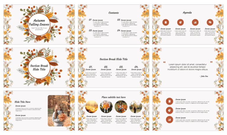 Autumn Falling Leaves Free Google Slides PowerPoint Template