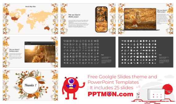 Autumn Falling Leaves Free Google Slides PowerPoint Template