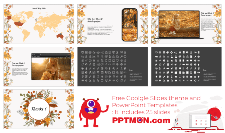 Autumn Falling Leaves Free Google Slides PowerPoint Template