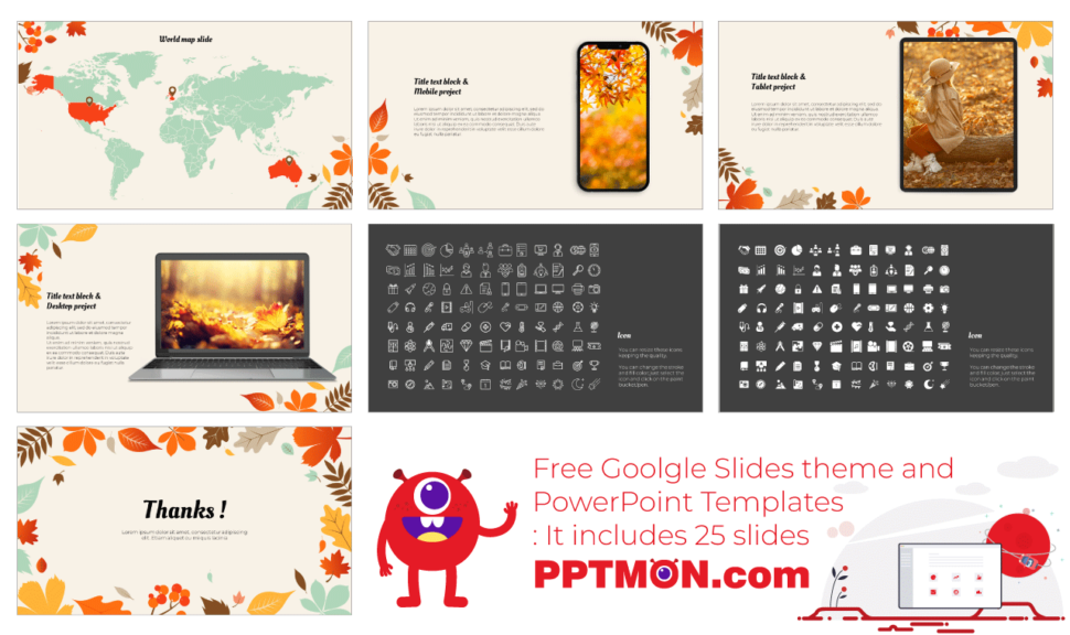 Fall Leaves Background Free Google Slides PowerPoint Template