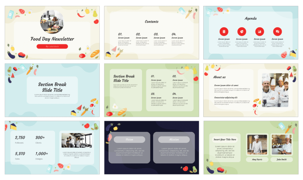 Food Day Newsletter Free Google Slides and PowerPoint Template
