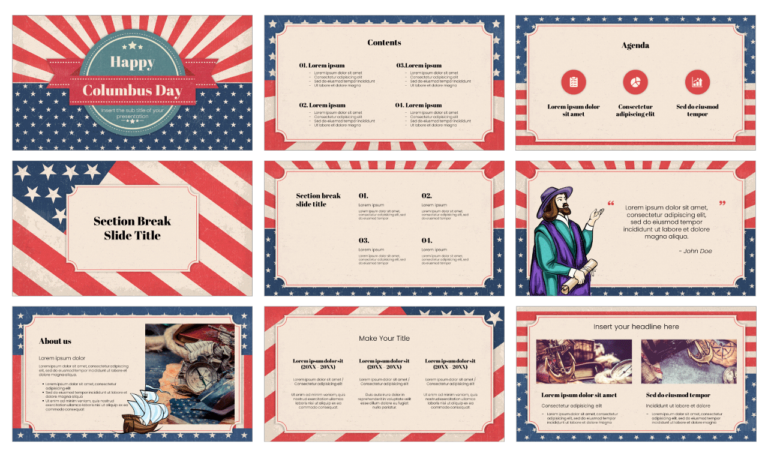 Happy Columbus Day Free Google Slides PowerPoint Template