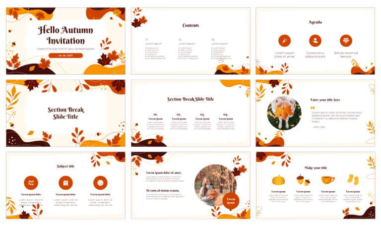 Hello Autumn Invitation Free Google Slides PowerPoint Template