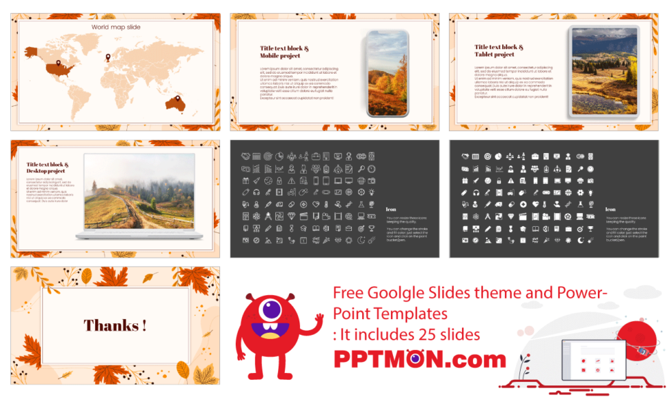 Hello Autumn Leaves Free Google Slides PowerPoint Template