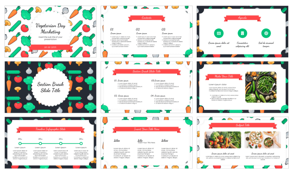 Vegetarian Day Marketing Google Slides PowerPoint Template