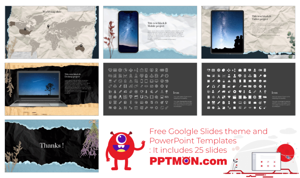 Vintage Paper Collage Free Google Slides PowerPoint Template