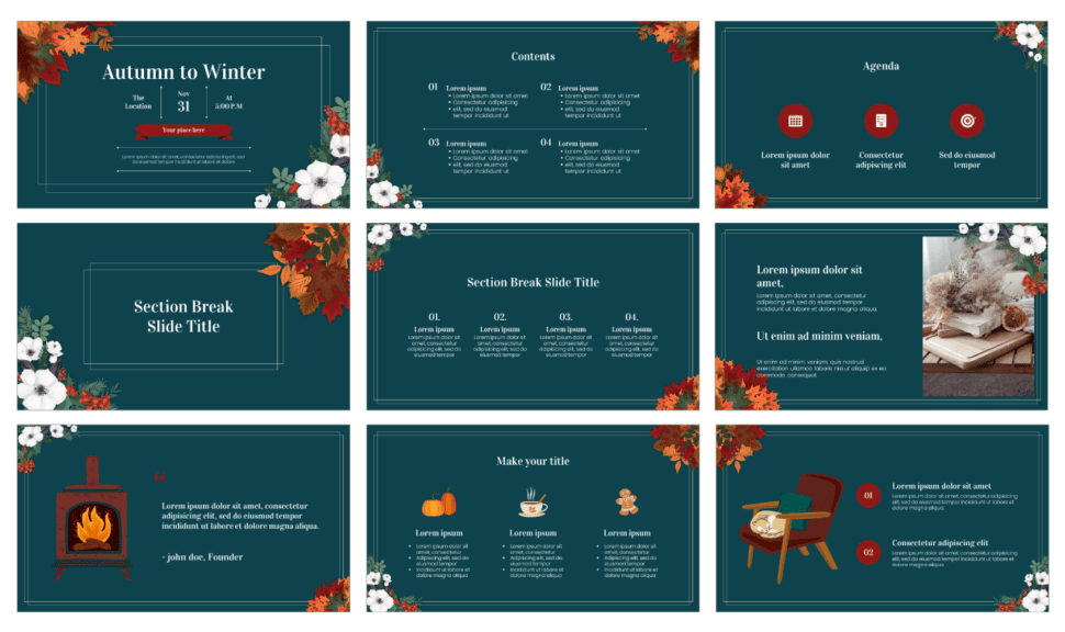 Autumn to Winter Free Google Slides Template PowerPoint Theme