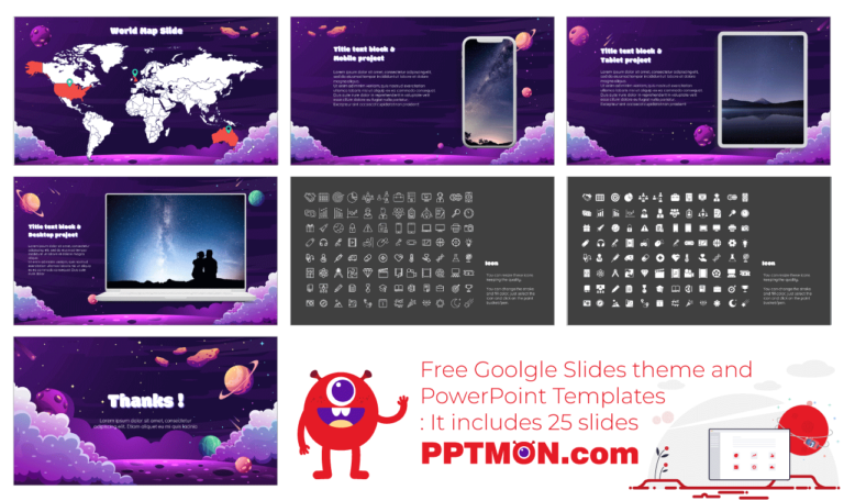 Funny Galaxy Background Google Slides and PowerPoint Template