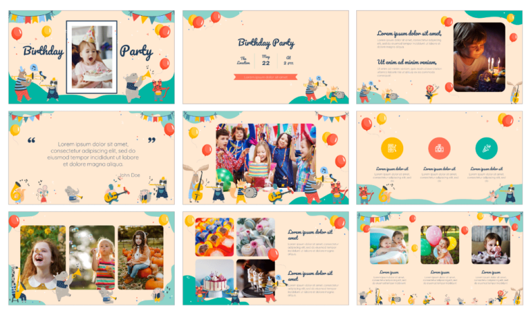 Happy Birthday Card Free Google Slides PowerPoint Template