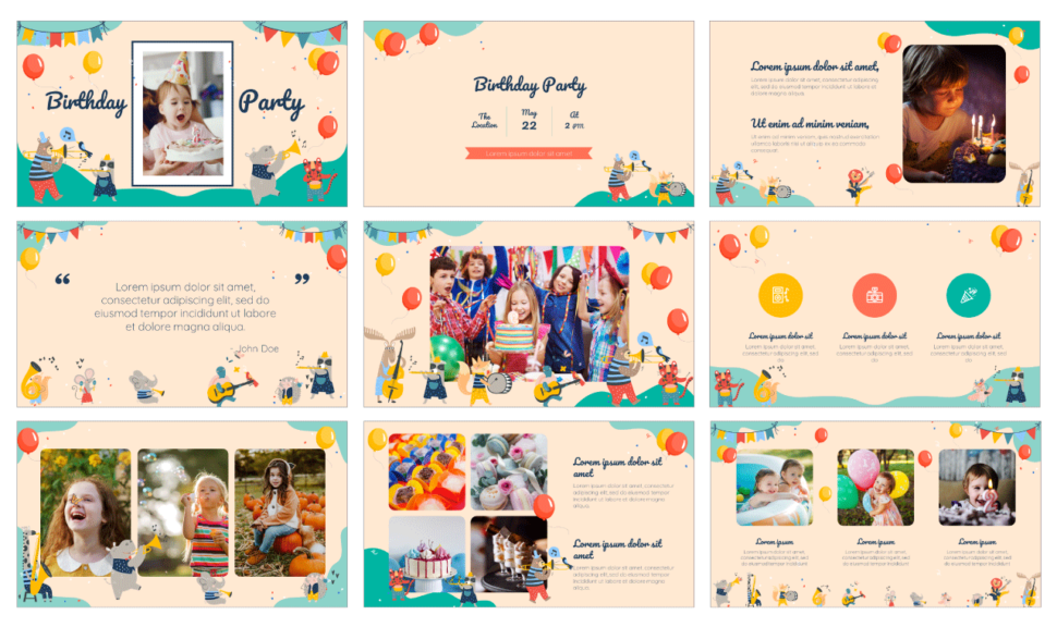 Happy Birthday Card Free Google Slides PowerPoint Template