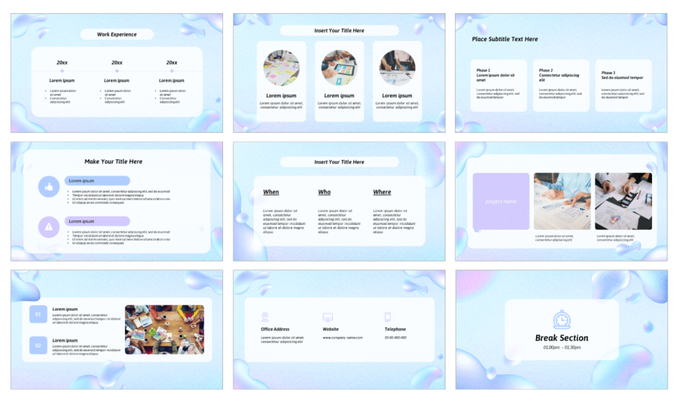 Hologram Fluid Portfolio Free Google Slides PowerPoint Template