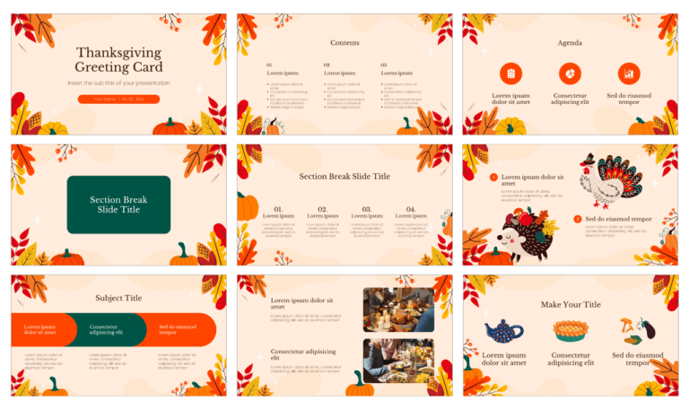 Thanksgiving Greeting Card Google Slides PowerPoint Template