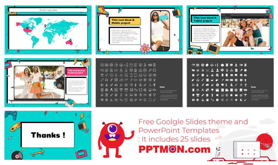 90s Vibes Newsletter Free Google Slides PowerPoint Template