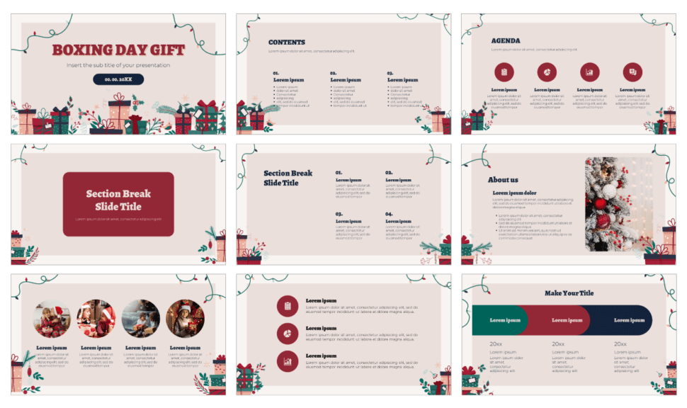 Boxing Day Gift Free Google Slides Theme PowerPoint Template