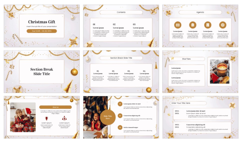 Christmas Gift Free Google Slides Template PowerPoint Theme