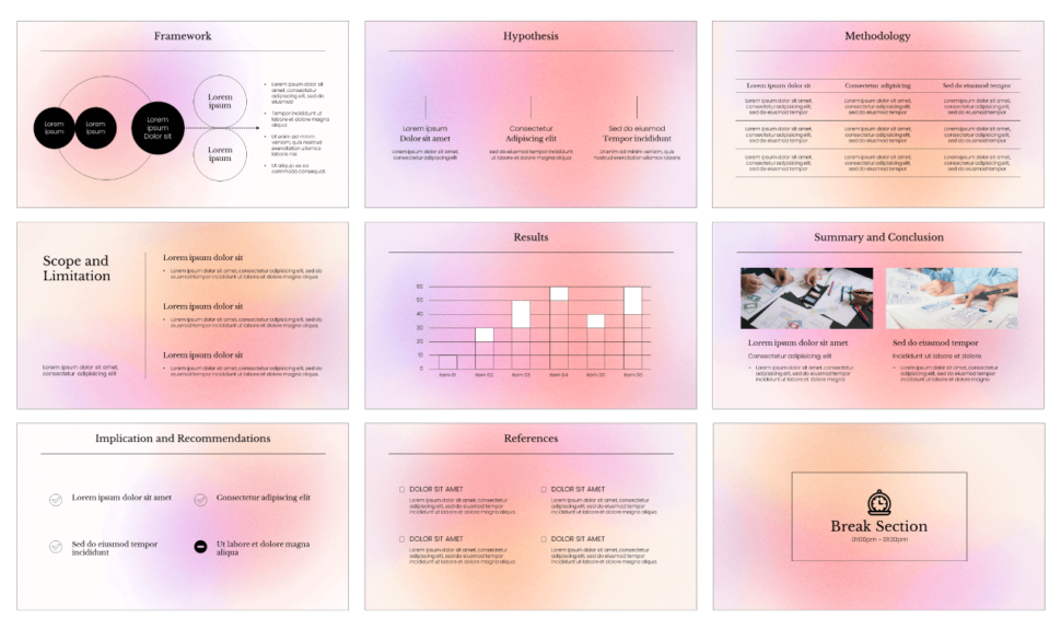 Gradients College Thesis Free Google Slides PowerPoint Template