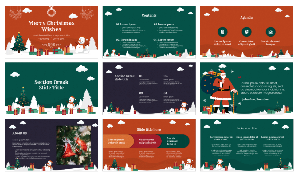 Merry Christmas Wishes Design for Google Slides and PowerPoint