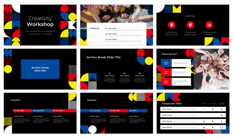 Retro Creativity Workshop Google Slides PowerPoint Template