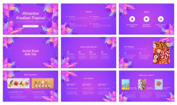 Attractive Gradient Tropical Google Slides PowerPoint Template