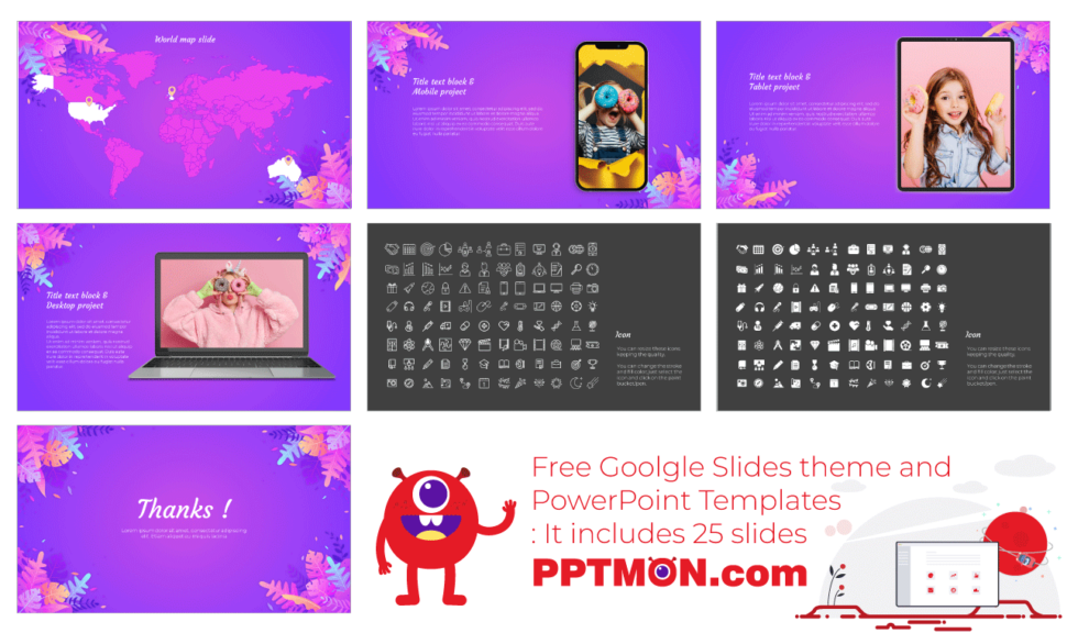 Attractive Gradient Tropical Google Slides PowerPoint Template