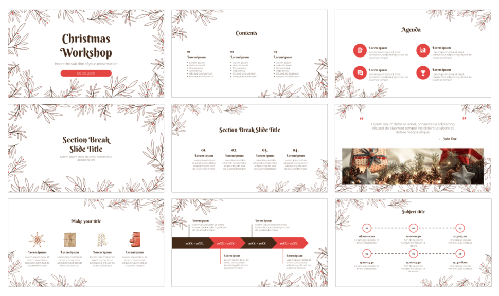 Christmas Workshop Free Google Slides PowerPoint Template