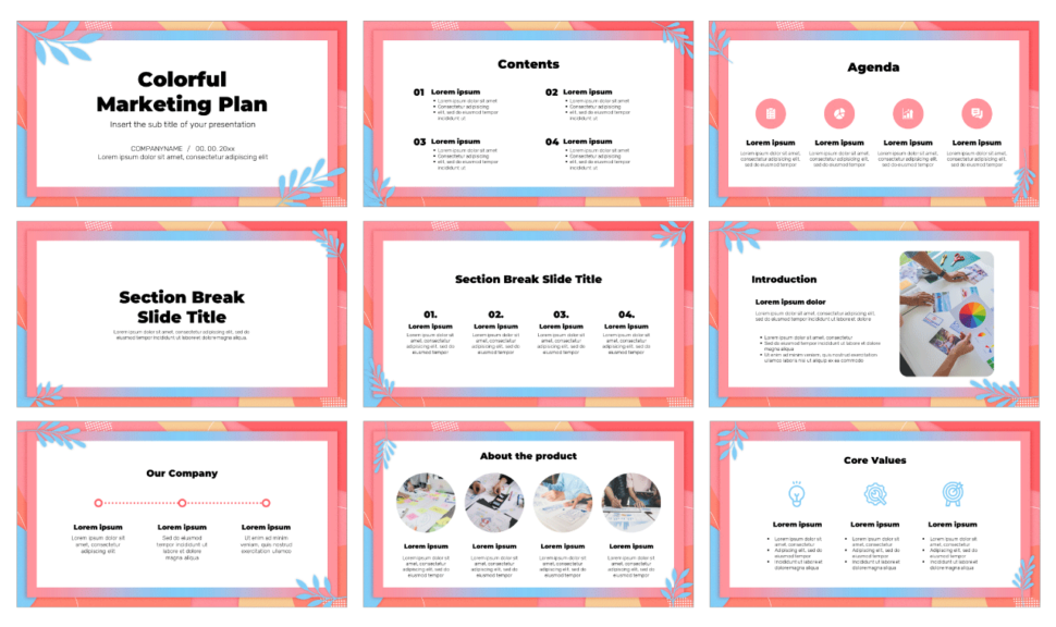 Colorful Marketing Plan Free Google Slides PowerPoint Template