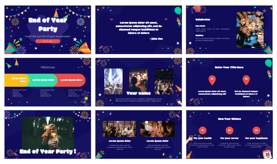 End of Year Party Free Google Slides Template PowerPoint Theme