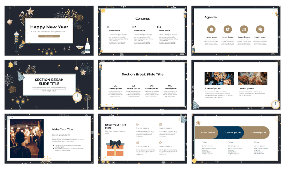 Happy New Year Free Google Slides Theme PowerPoint Template