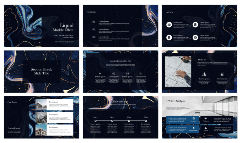 Liquid Marble Effect Free Google Slides and PowerPoint Template