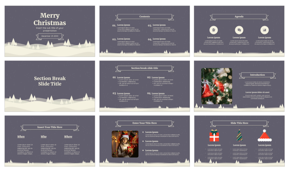 Merry Christmas Greetings Google Slides PowerPoint Template
