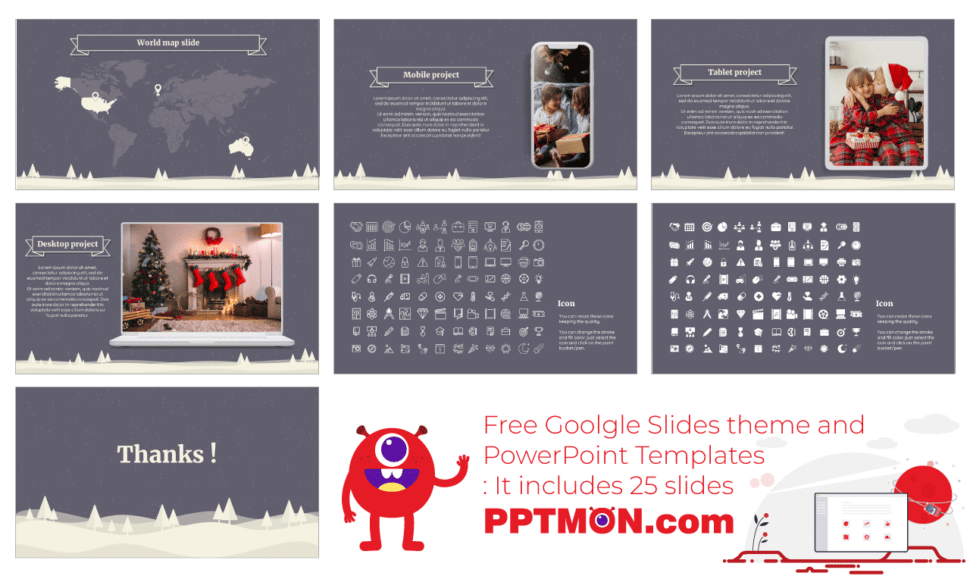 Merry Christmas Greetings Google Slides PowerPoint Template