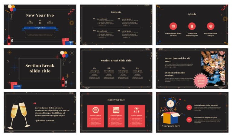 New Year Eve Free Google Slides Theme PowerPoint Template