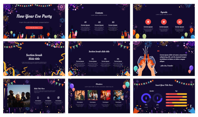 New Year Eve Party Free PowerPoint Google Slides Template