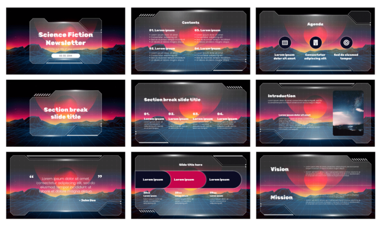 Science Fiction Newsletter Google Slides PowerPoint Template