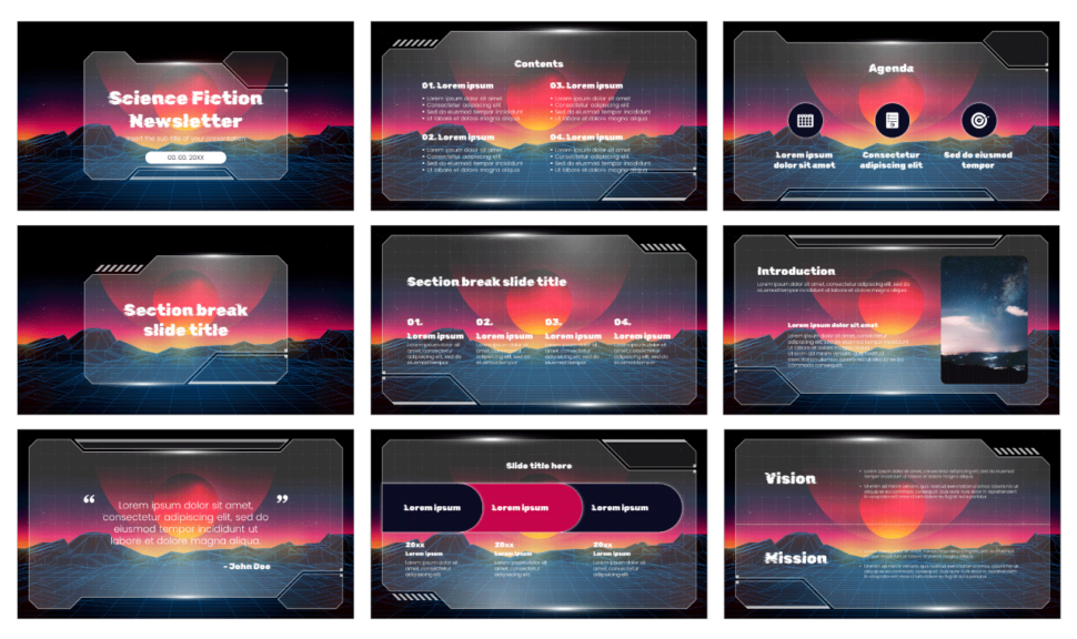 Science Fiction Newsletter Google Slides PowerPoint Template