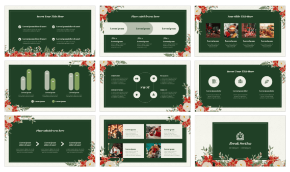 Winter Bloom Design Free Google Slides PowerPoint Template