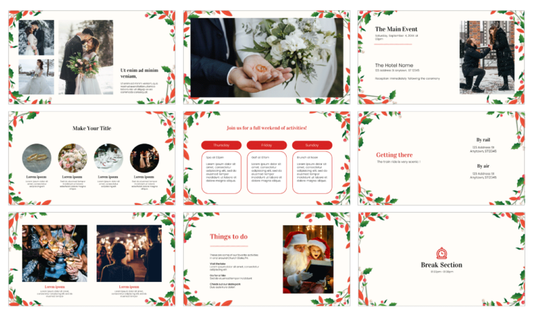 Winter Flower Wreath Free Google Slides PowerPoint Template